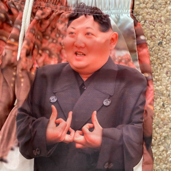 Shorts | So Scribbly Kim Jong Un Shorts Blood Gang Sign All Over Print ...